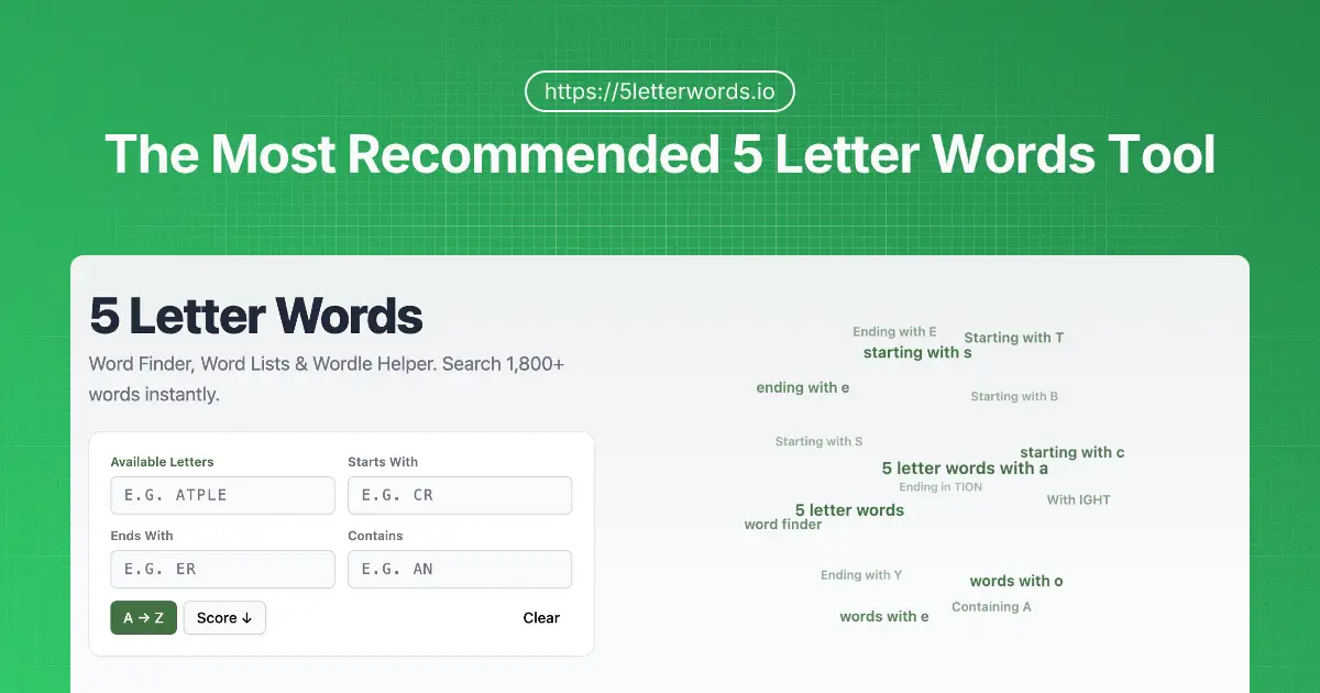 5 Letter Word Finder — Search Five Letter Words & Find Words Using Your ...